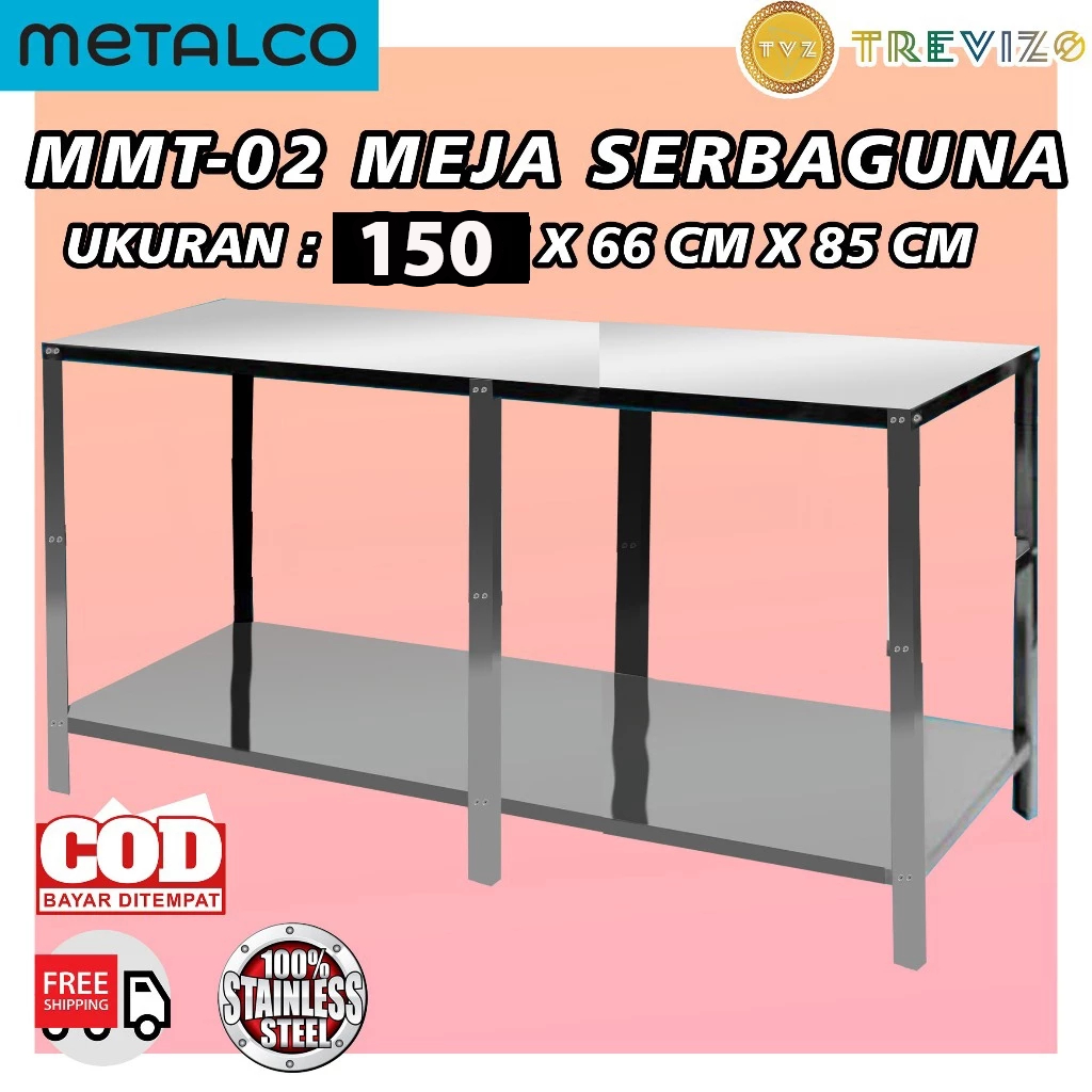 Jual Meja Dapur Stainless Panjang 1,5 Meter Meja Prepare Baking ...