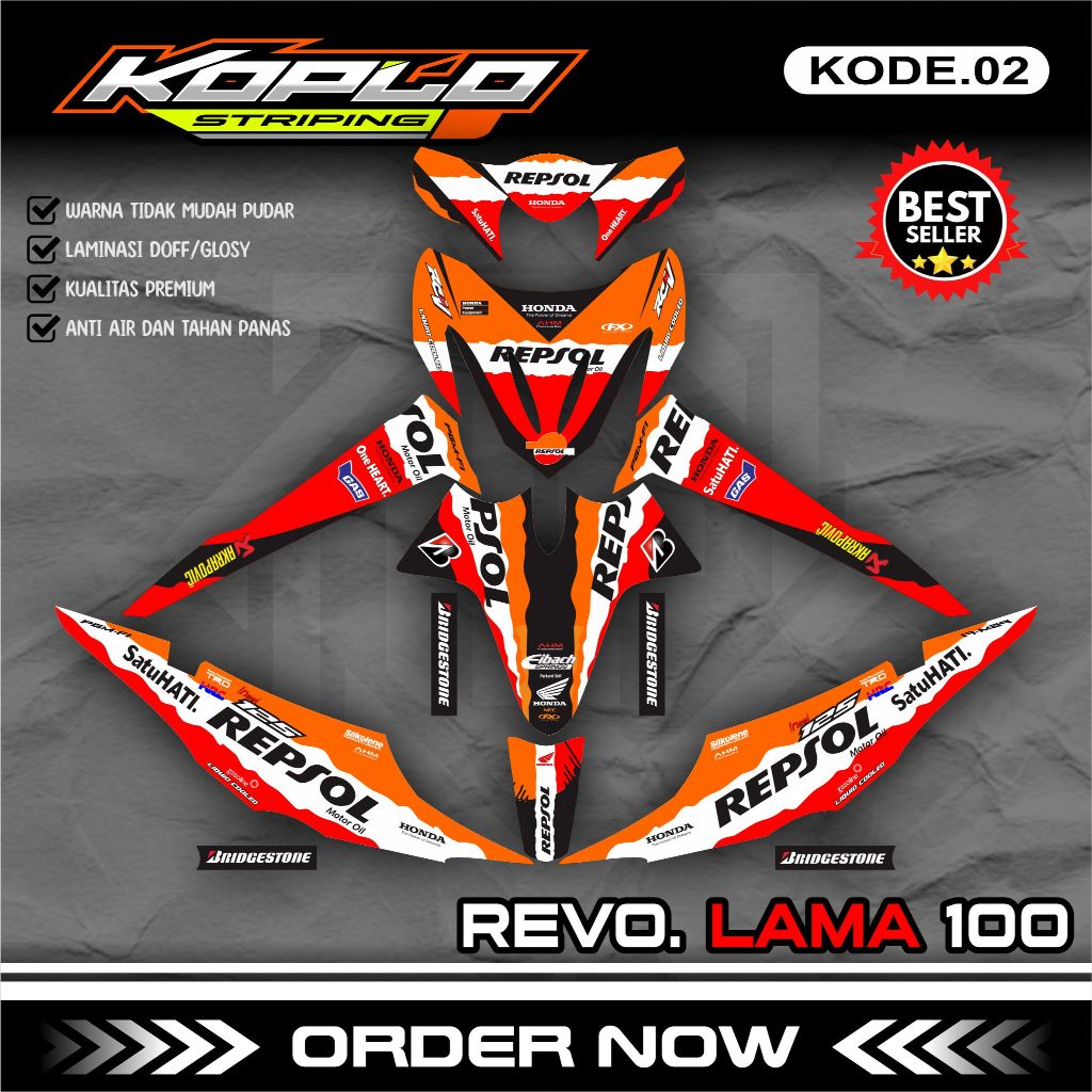 Jual Sticker Decal Full Body Honda Revo Lama/Old - Dekal Stiker Variasi ...