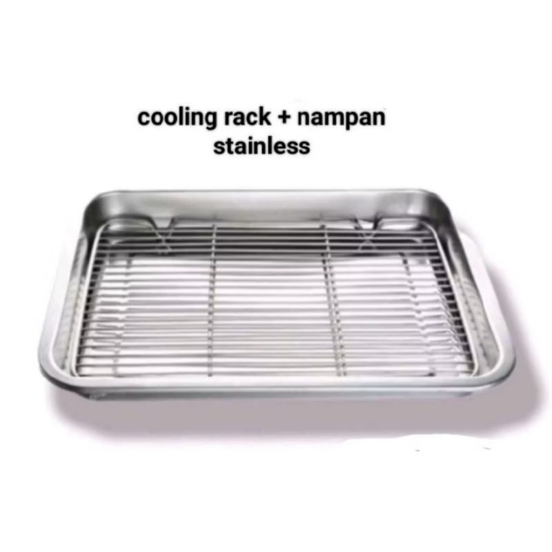 Jual alat peniris makanan Colling Rack Set Nampan Stainless Steel ...