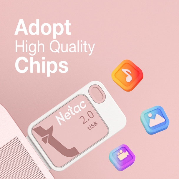 Jual Netac Flashdisk UA31 USB 2.0 Flash Drive 8GB/16GB/32GB/64GB Pink ...