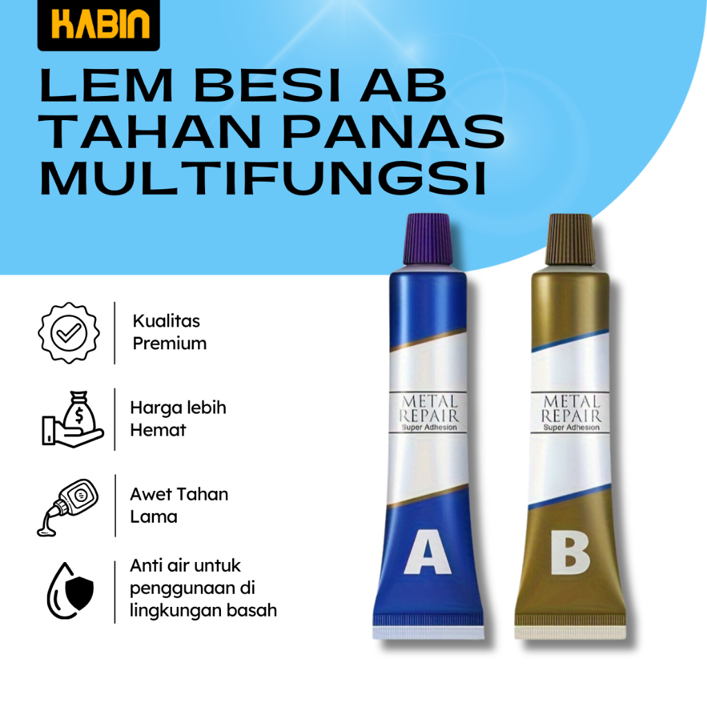 Jual Lem AB Epoxy Kuat Penambal Besi Steel Metal Radiator Anti Bocor ...