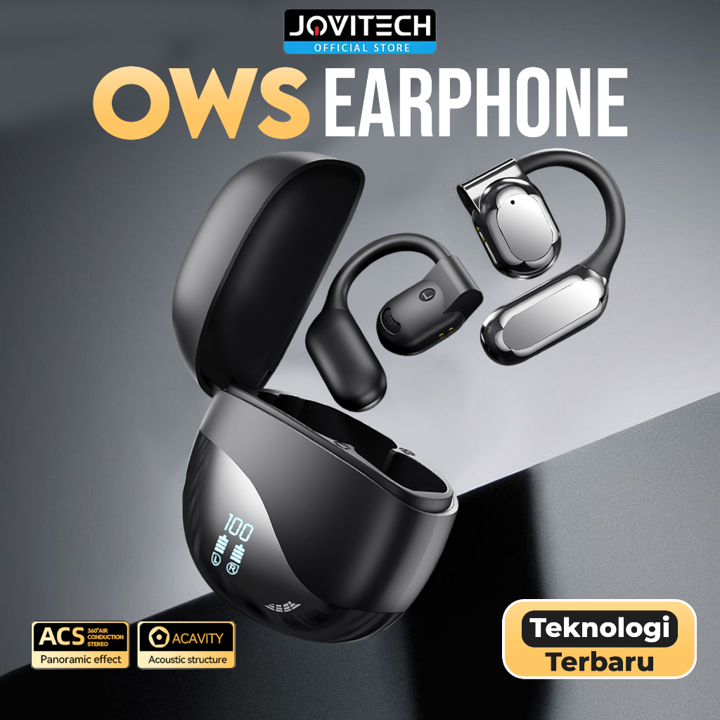 Jual (Dapat Gift)Jovitech OWS Open Ear Headset Bluetooth Earhook tws 5.4 ENC Peredam Kebisingan ...