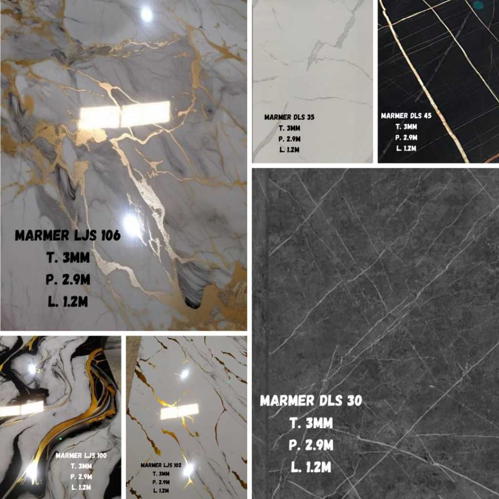 Jual [PROMO] 1 Lembar UPVC Marmer Panel/Dekorasi Dinding Mewah Pvc ...