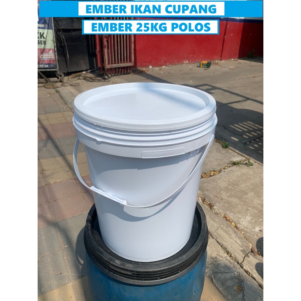 Jual ember bekas cat 25 putih lengkap tutup ember hidroponik ember ...