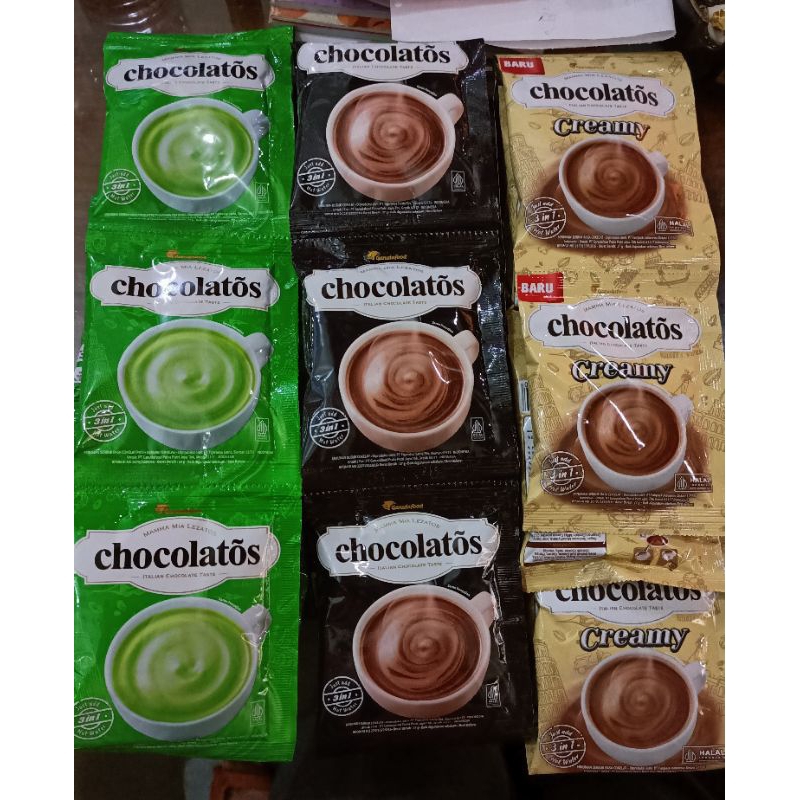 Jual CHOCOLATOS DRINK ADA 3 VARIAN RASA CREAMY,CHOKLAT,MATCHA 1 RENTENG ...