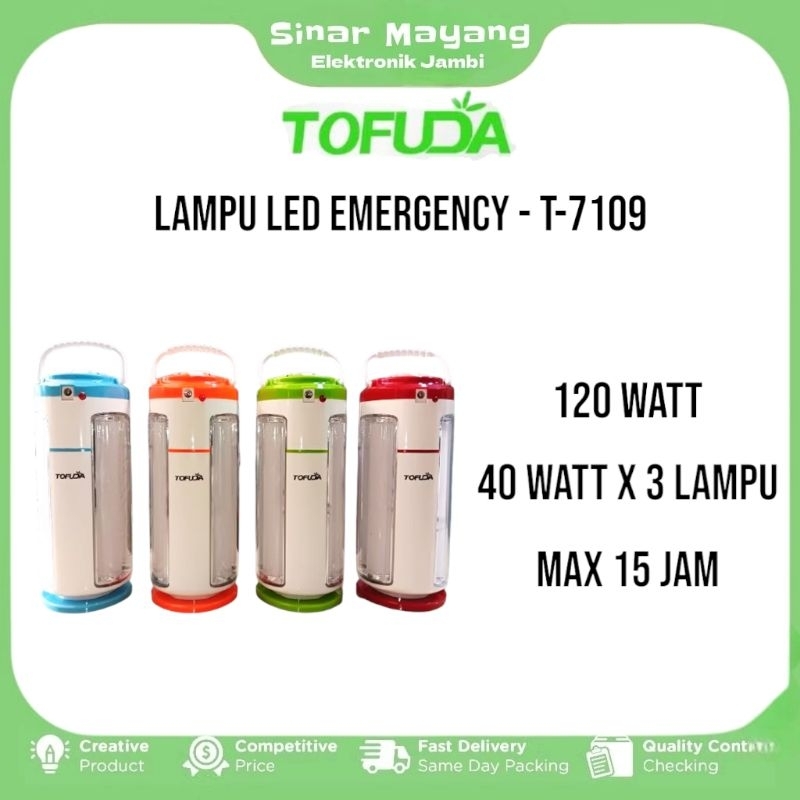 Jual Lampu LED Emergency TOFUDA T-7109/ Lampu Emergency TOFUDA 3 sisi ...
