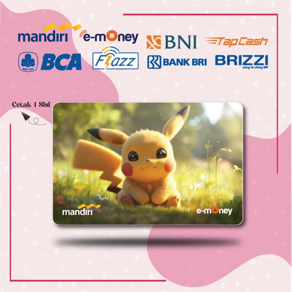 Jual KARTU EMONEY POKEMON PIKACHU KUNING E TOLL MANDIRI FLAZZ BCA GEN 2 BNI TAPCASH BRIZZI BRI ...