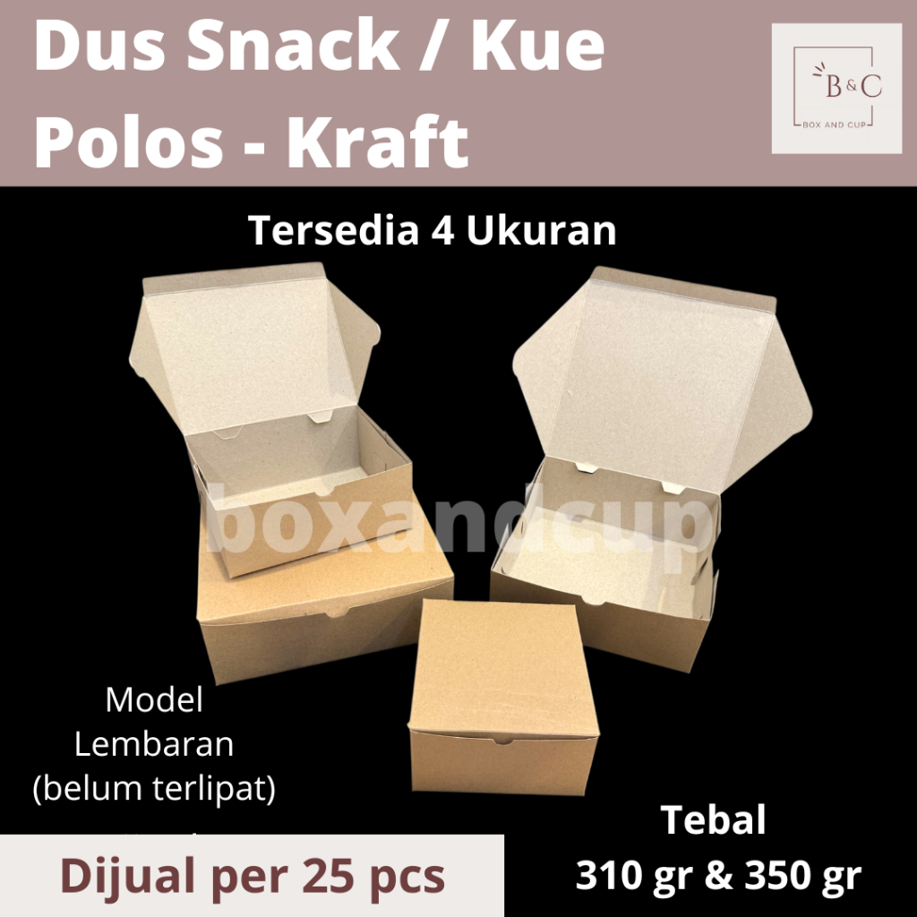 Jual Dus Kue / Snack Box / Dos Snack Lipat / Box Rakitan Kraft Craft ...