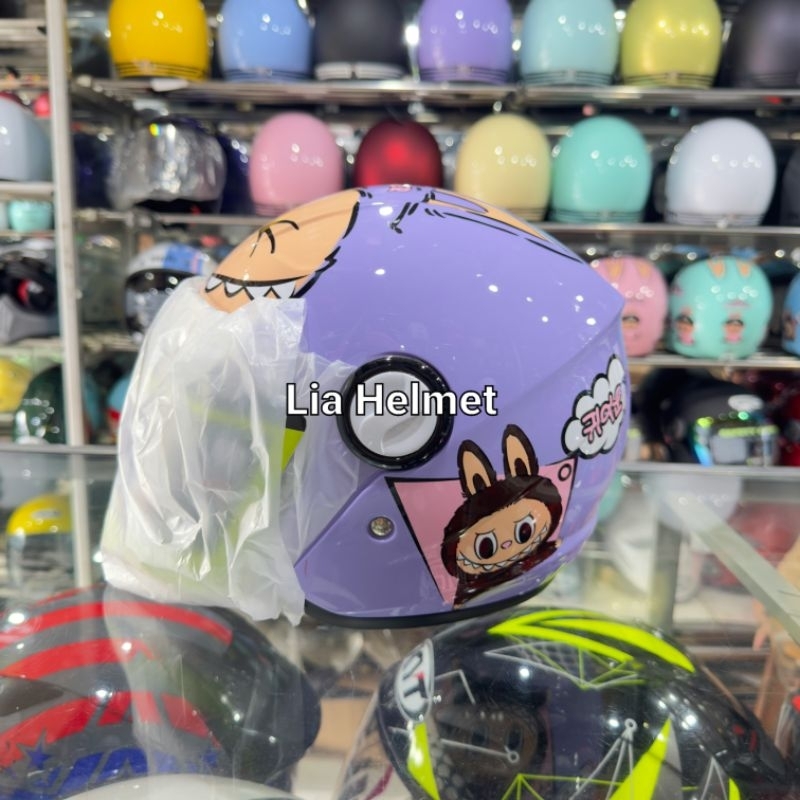 Jual Helm Anak Tanggung JPN Kids Motif Labubu Ungu Pastel / JPN Kids ...