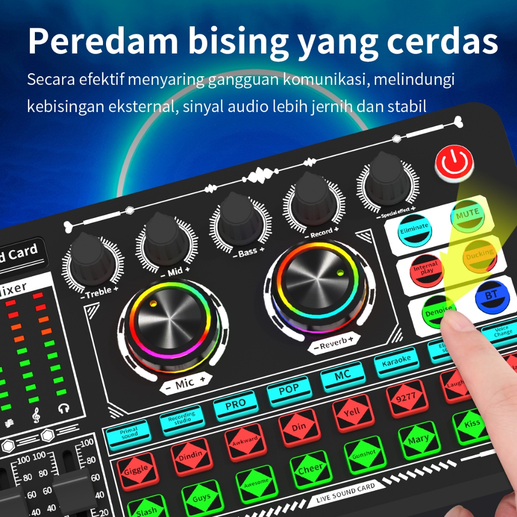 Jual Gonew Mixer Bluetooth Soundcard F999 Audio kartu suara mic USB ...