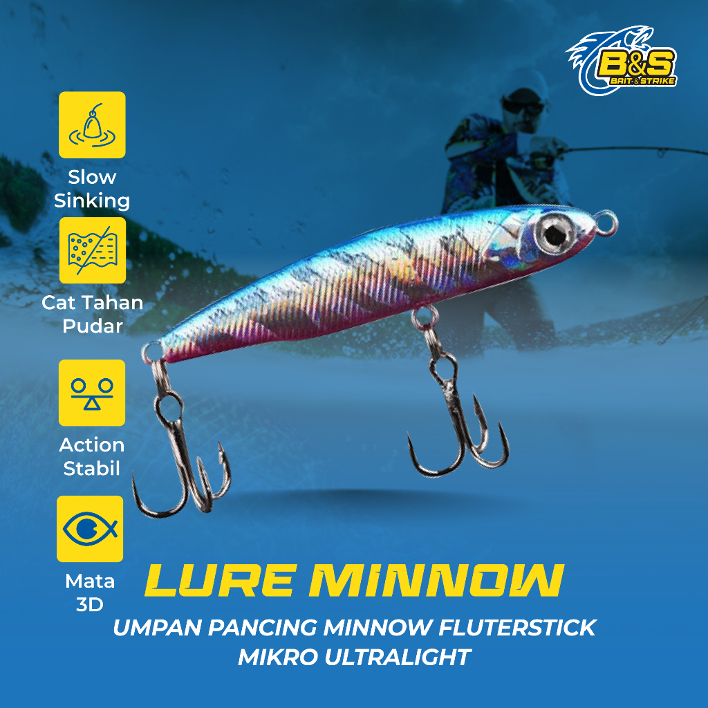 Jual umpan pancing Lure minnow fluterstick 3g/5g umpan mikro Ultralight MN002 | Shopee Indonesia