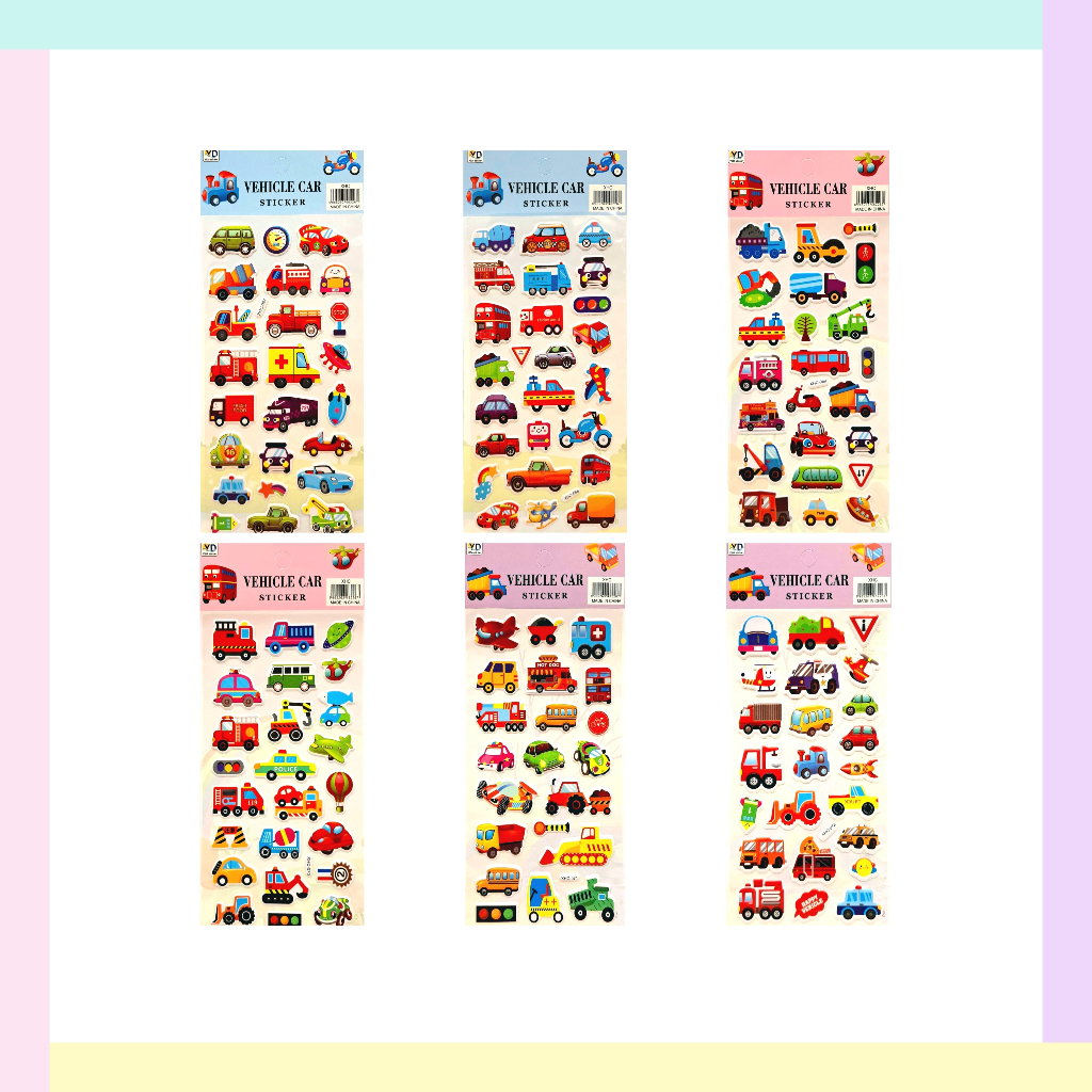 Jual [XHC] Sticker Timbul Gambar Tempel Stiker Anak Edisi Mobil Truk ...