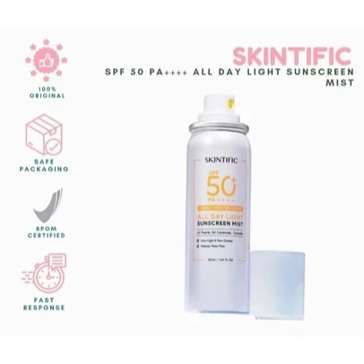 Jual SKINTIFIC SPF 50 PA++++ Real Protection All Day Light Sunscreen Mist 120ml | Shopee Indonesia