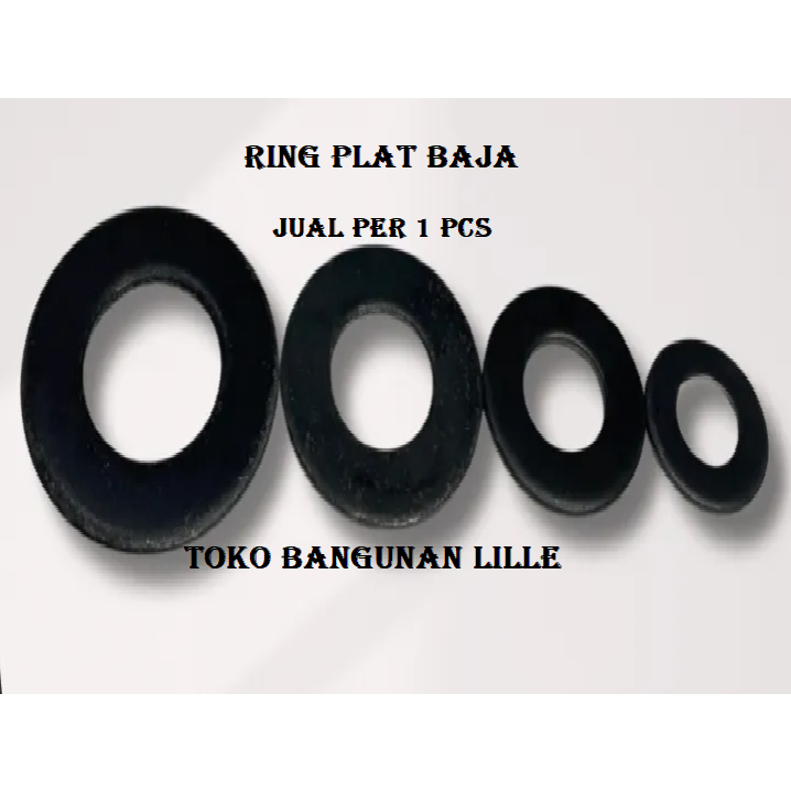 Jual Ring Plat Baja m 12 Washer Plat Flat Plate Ring Cincin Hitam 1/2 ...