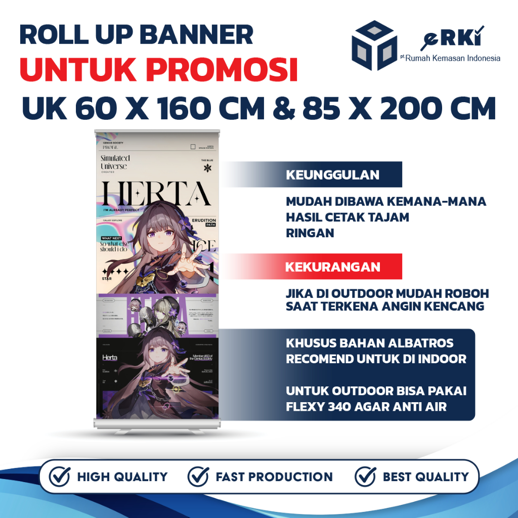 Jual Cetak Roll Up Banner 60x160 cm & 85 x 200cm bahan ALBATROS & FLEXY 340GSM | Shopee Indonesia
