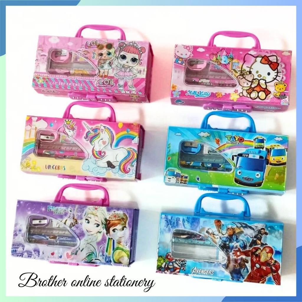 Jual BOS Kotak Pensil Karton Set 3 Susun/Tempat Pensil Dus/Pencil Case ...