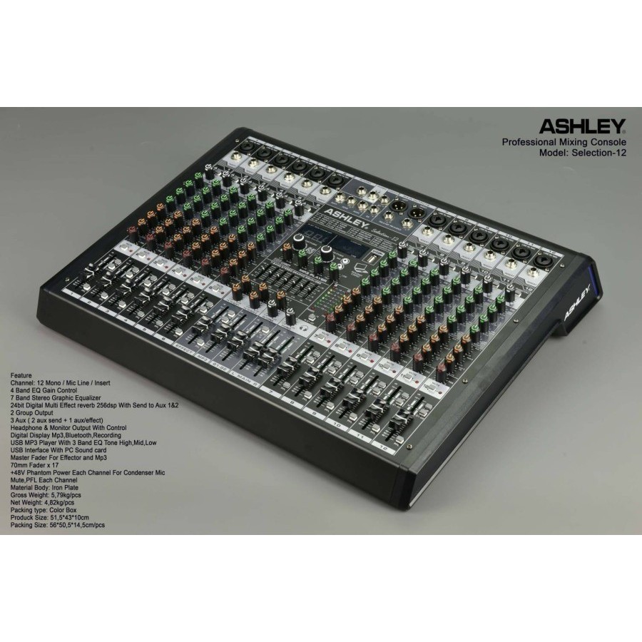 Jual Mixer Ashley Selection 12 Channel 12ch Reverb Equalizer USB ...