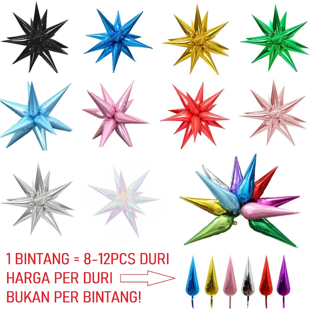 Jual Balon Foil Spike/Balon Duri/Balon Bintang 3D/Starburst/Explosion ...