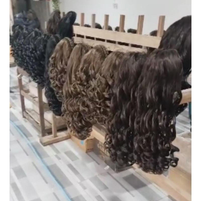 Jual wig Curly bando kepang rambut sintesis ( rambut palsu ) | Shopee ...