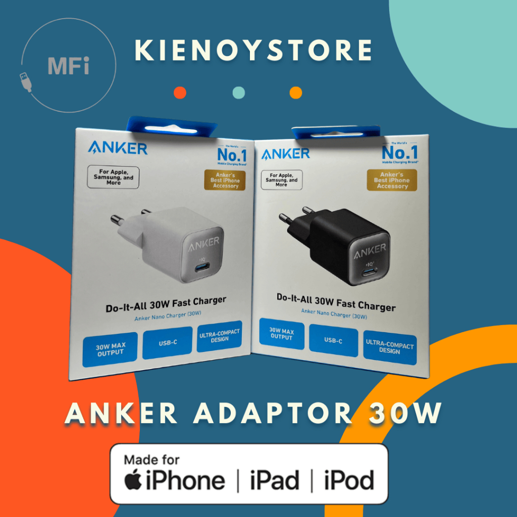 Jual anker adaptor 30wat usb c mfi iphone original | Shopee Indonesia