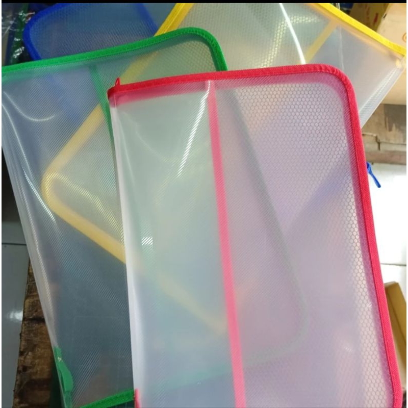 Jual map ziper plastik jaring bag resleting | Shopee Indonesia