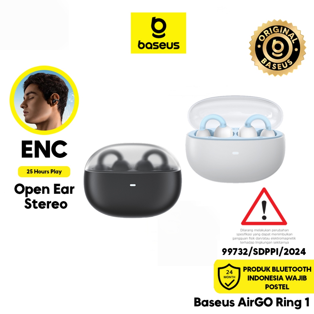 Jual Baseus OWS AirGo1 Ring Open-Ear Headset Earbuds TWS Bluetooth ...