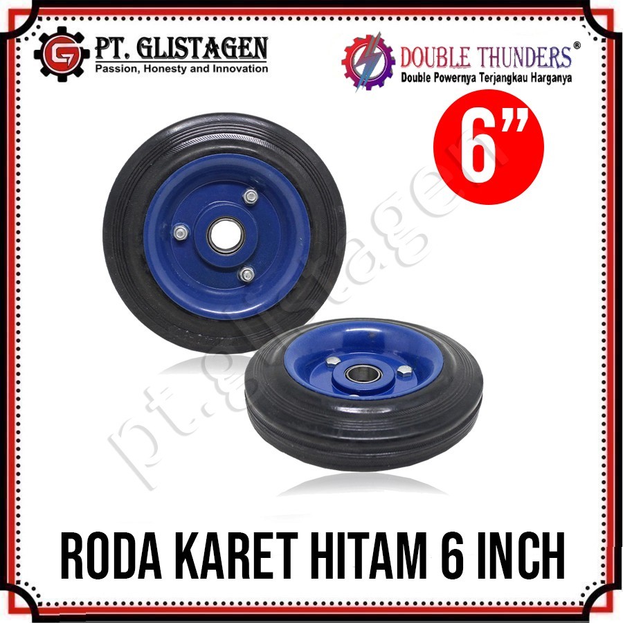 Jual Roda Karet 6" Roda Single Bearing Roda Trolly Troli Roda Gerobak ...