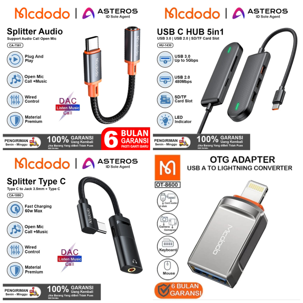 Jual Mcdodo OTG Iphone / USB Hub / Splitter | Shopee Indonesia