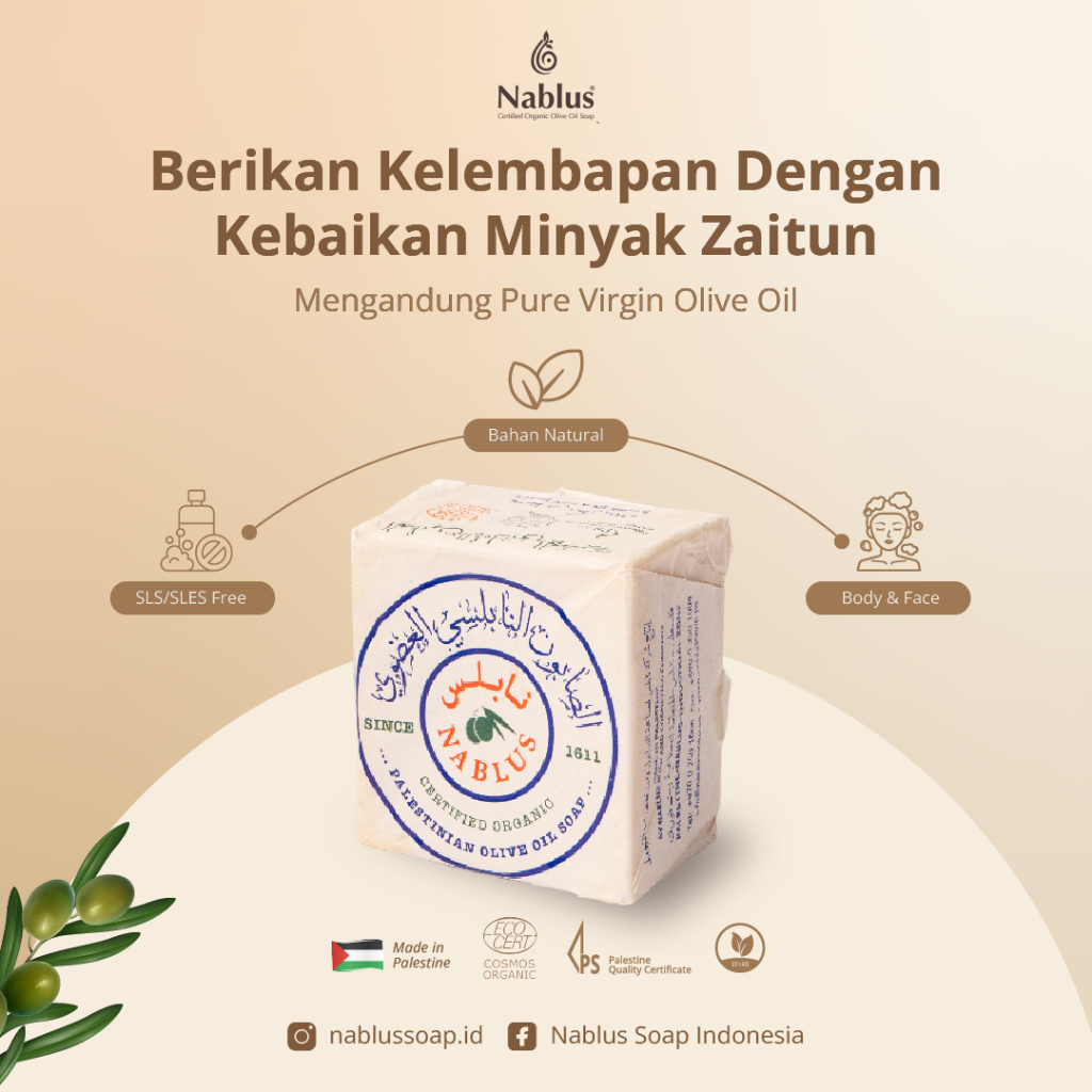 Jual Sabun Zaitun Organik Nablus 125gr – Melembabkan Kulit Kering ...