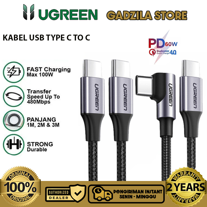 Jual UGREEN Kabel Data USB Type C To Type C 5A 100W Fast Charging ...