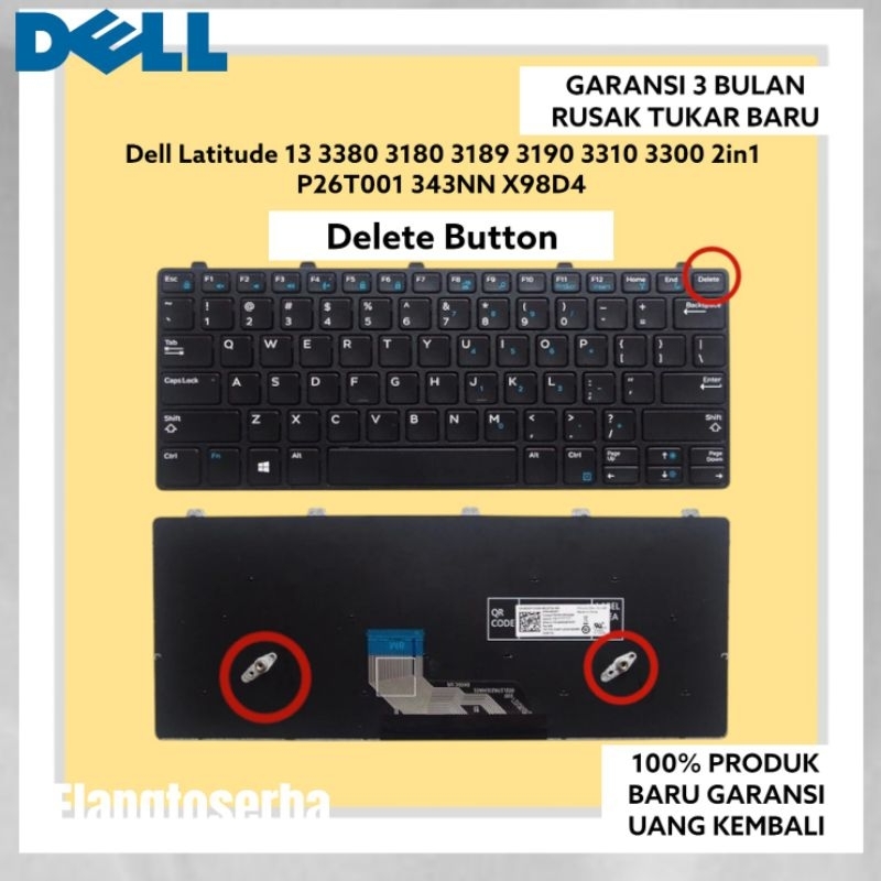 Jual Keyboard Dell Latitude 13 3380 3180 3189 3190 3310 3300 2in1 ...