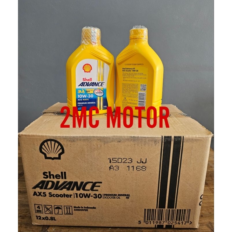 Jual Oli Shell Advance AX5 Scooter Matic SAE 10W-30 800ML/0.8Liter /(1 ...