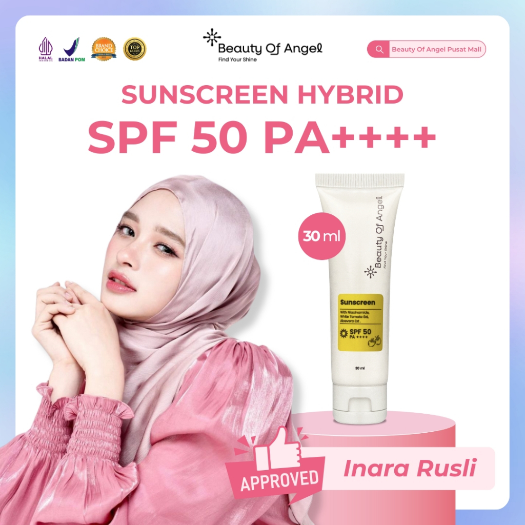 Jual BEAUTY OF ANGEL ALL DAY LIGHT SUNSCREEN SPF 50+++ 50ml Niacinamide ...