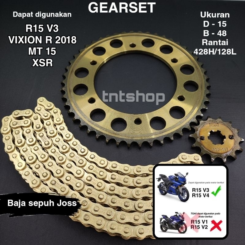 Jual Gear Gir set paket R15 V3 R15 NEW V4 VIXION 150 R 2018 MT15 GER GIGI TARIK GEARSET PAKET ...
