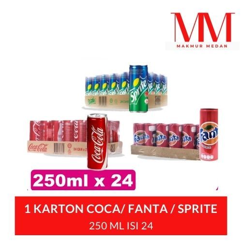 Jual 1 KARTON MINUMAN COCA COLA / FANTA / SPRITE KALENG 250 ML ISI 24 ...