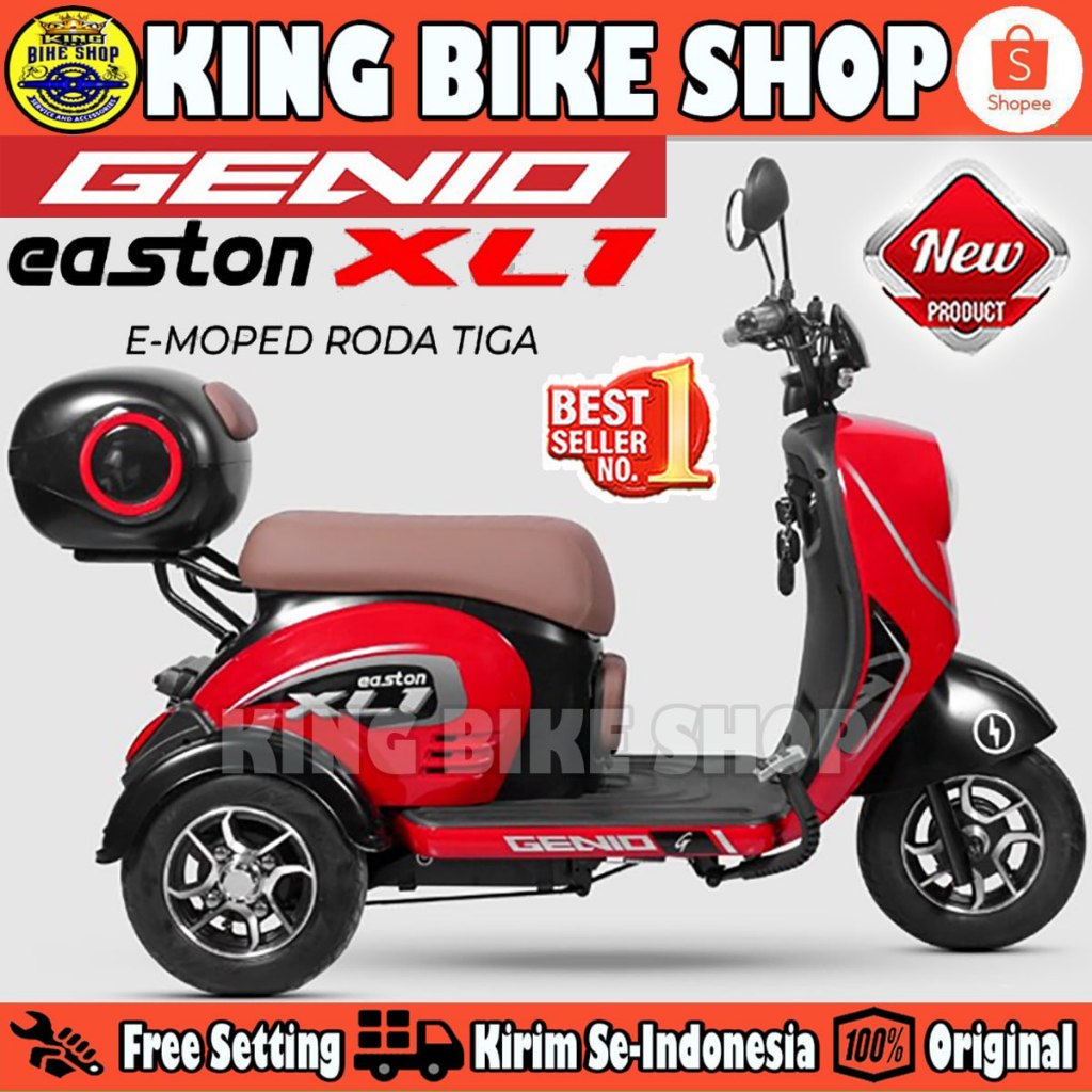 Jual Sepeda Listrik Roda Tiga GENIO EASTON XL1 BY UNITED 500 Watt Bisa Bonceng Tiga | Shopee ...