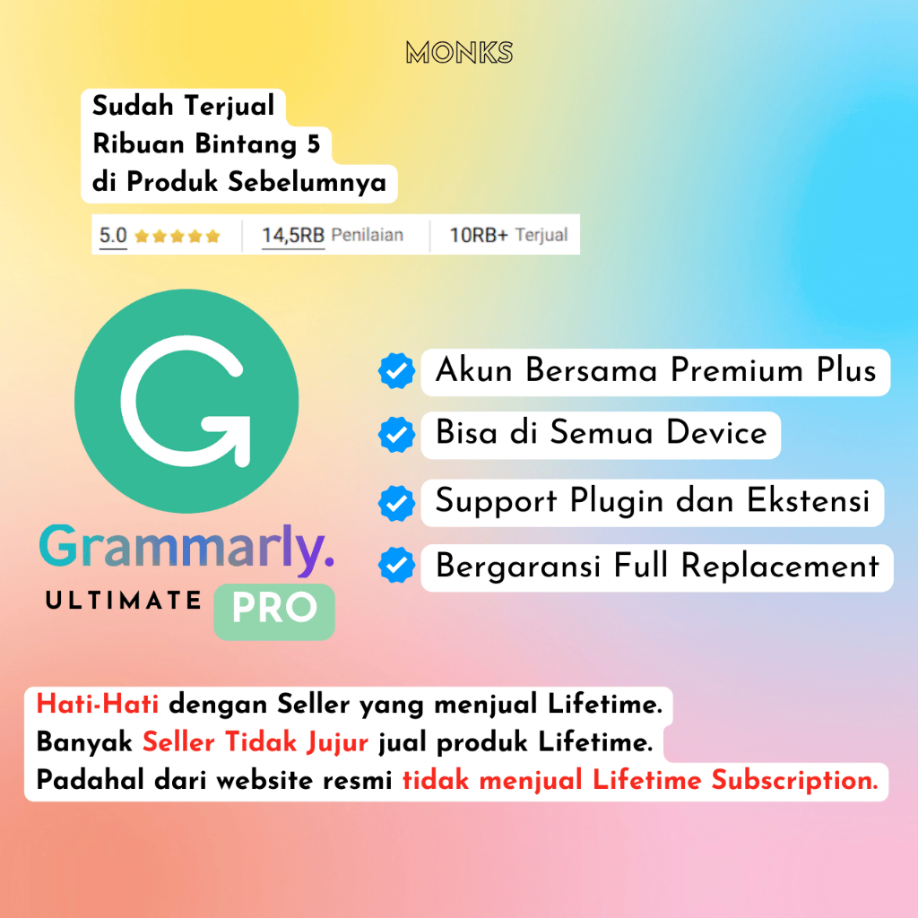 Jual Grammarly Premium Plus Beda dengan Yang biasa Lebih Mahal Tapi Lebih Worth It Not lifetime ...