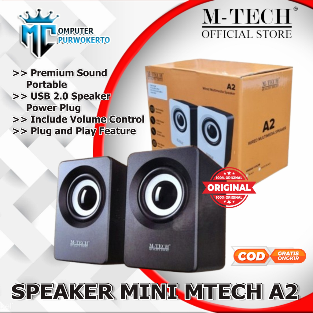 Jual M-Tech Wired Multimedia Speaker 2.0 A2 | Speaker Kabel USB ...