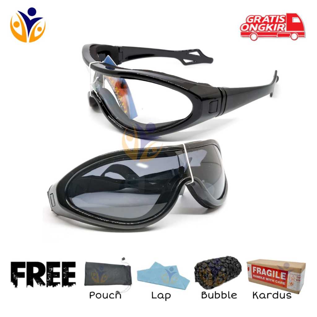 Jual Kacamata safety apd goggle with rubber windshield | Shopee Indonesia