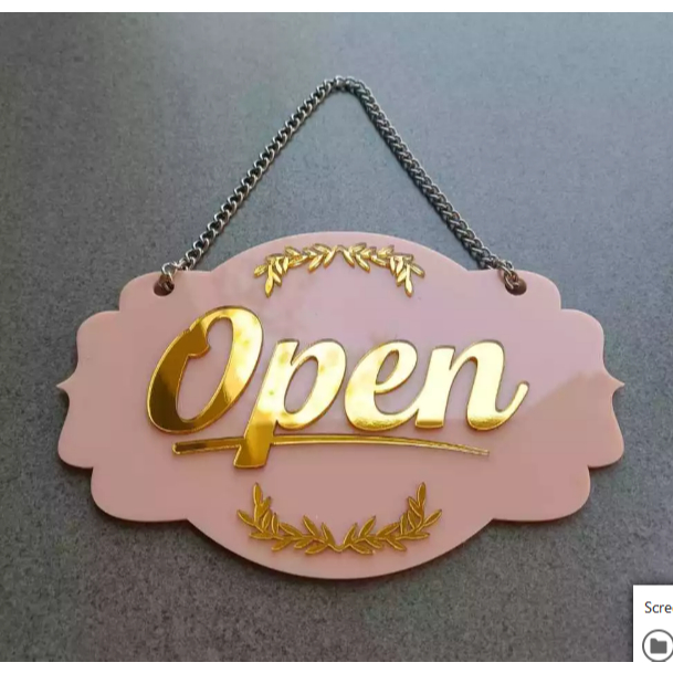 Jual Papan Akrillik Gantung Pintu Kaca Timbul Open Closed Acrylic Sign ...