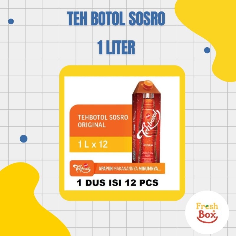 Jual Fresh Box Teh Botol Kotak Sosro 1 Liter | Shopee Indonesia