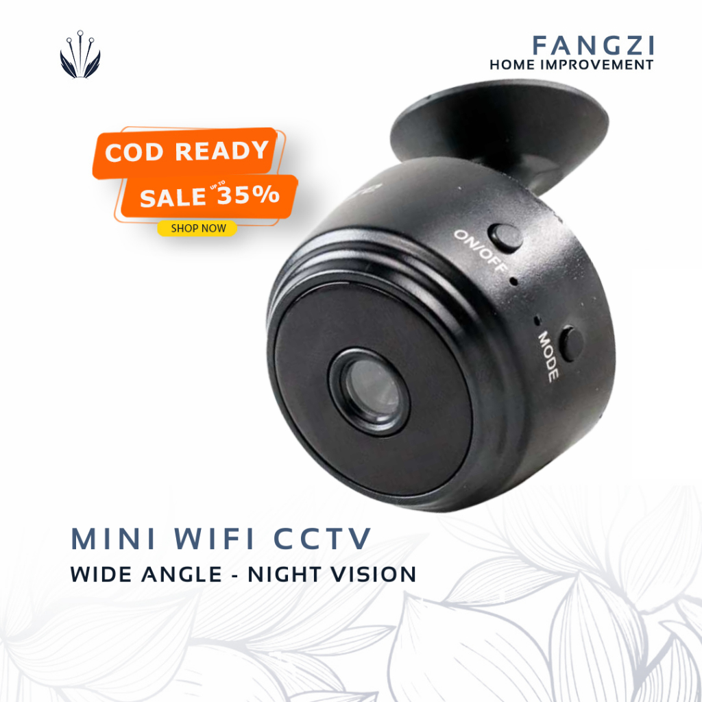 Jual Mini WiFi IP Camera CCTV Wide Angle Nightvision 1080P Black ...