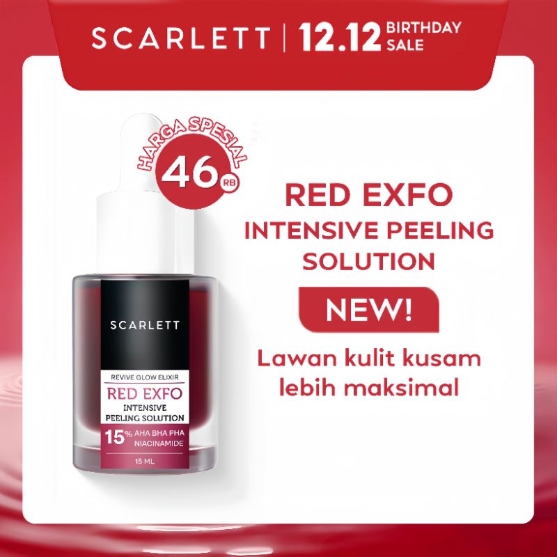 Jual Scarlett Whitening Revive Glow Elixir Red Exfo Intensive Peeling ...