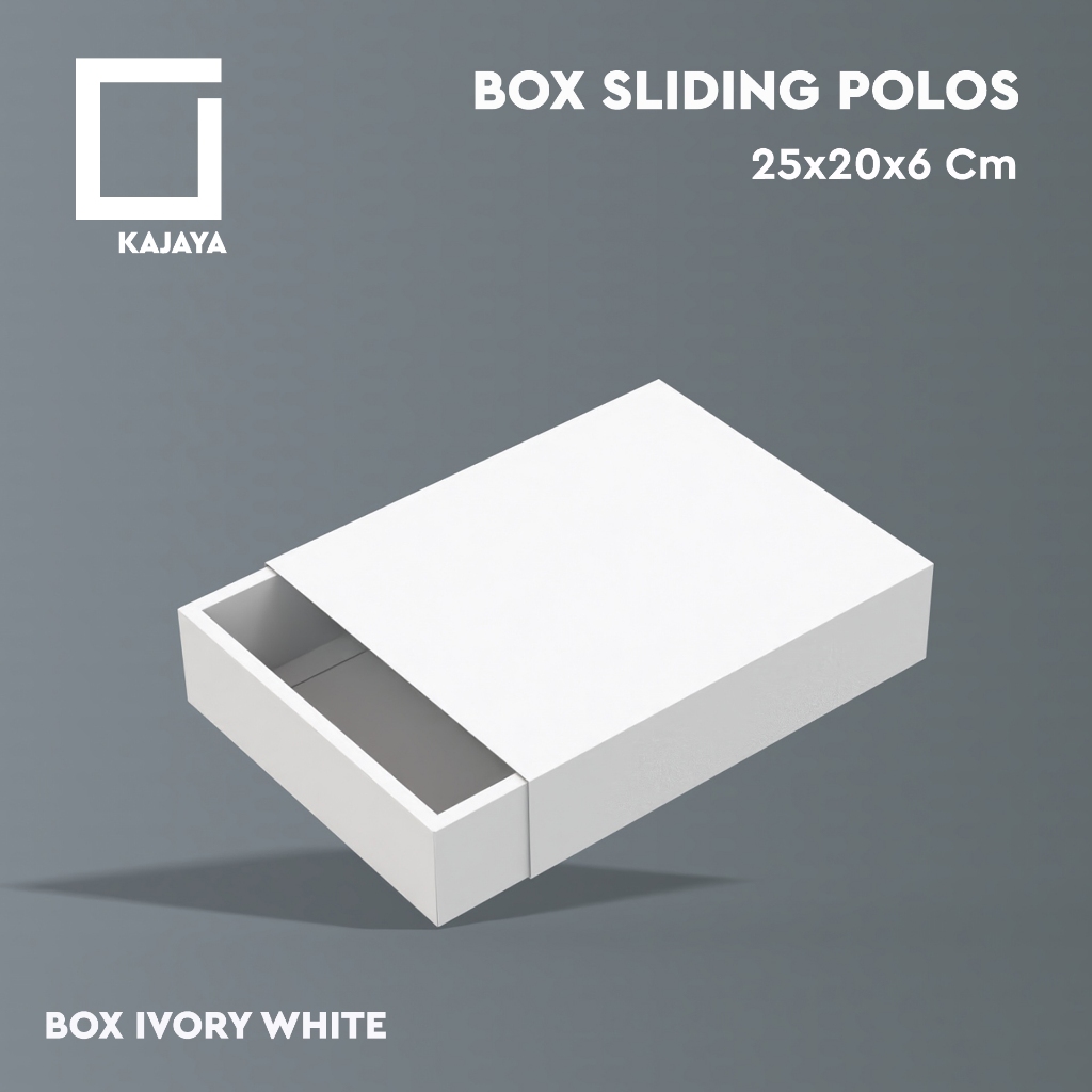 Jual Box Polos Kertas Ivory 25x20x6 cm Sliding Hampers Baju Atasan ...