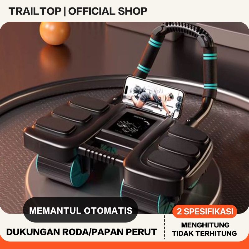 Jual TrailTop AB Wheels Plank Trainer Ab Roller 4 Roda Automatic ...