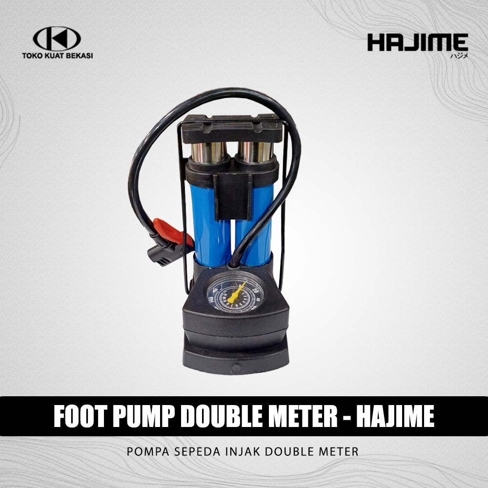 Jual Pompa Sepeda Injak Berdiri Double Meter Hajime / Foot Pump / Pompa ...