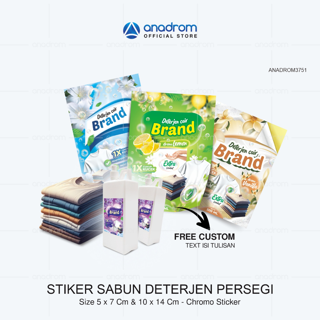 Jual [1 Pack] Stiker Kemasan Sabun Deterjen Pakaian Persegi | Sticker ...