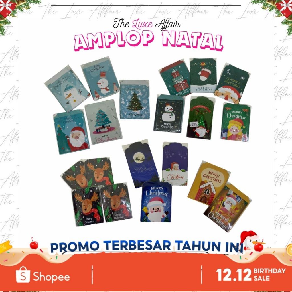 Jual Isi 10 pcs Amplop Natal Per Warna Angpau Natal Merry Christmas ...