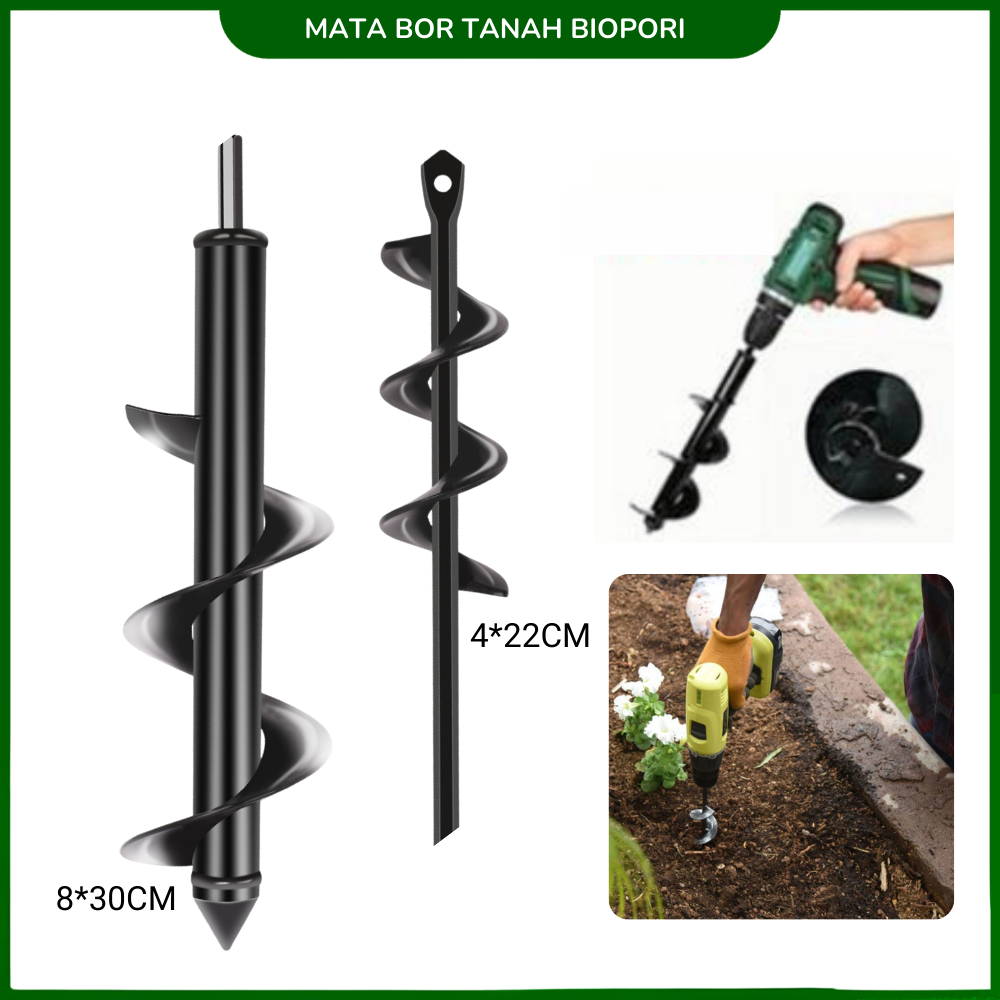 Jual Mata Bor Tanah Biopori Resapan Titanium Spiral Garden Auger ...