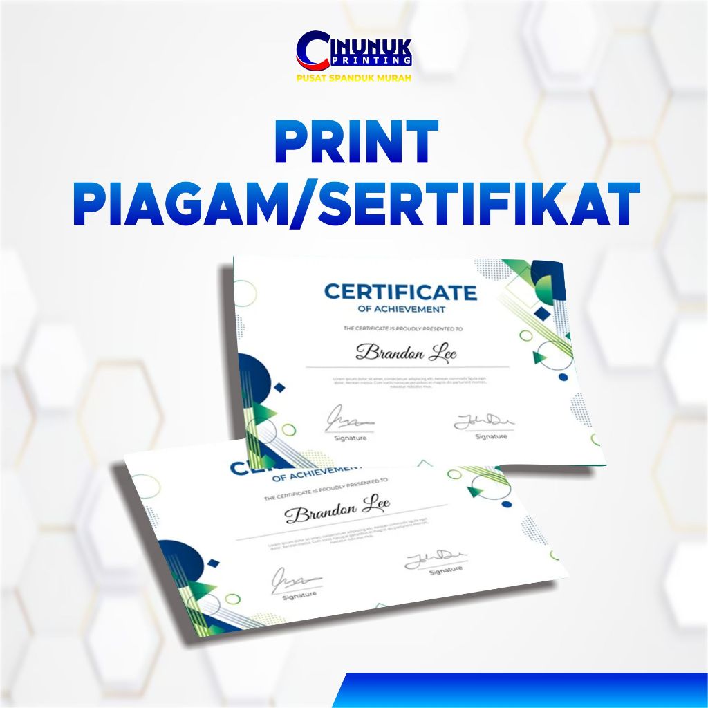 Jual Sertifikat Piagam Penghargaan Custom Elegan / Sertifikat Piagam ...